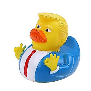 2Pcs Trump Duck Squeak Bath Duck Baby Bath Toys Rubber Duck Funny Gift for Kids