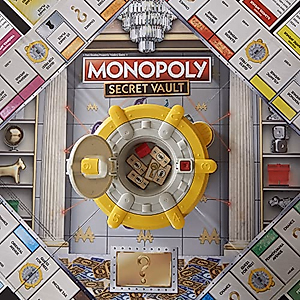 Monopoly Secret Vault Board Game for Kids Ages 8 and Up, Family Board Game for 2-6 Players, Includes Vault