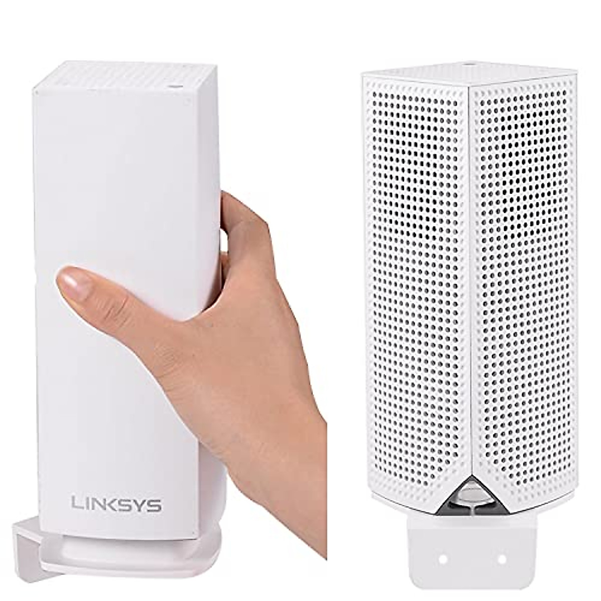Koroao Wall Mount Holder for Linksys Velop Tri-Band AC2000/AC6600/AC4400/AC2200 Whole Home WiFi Mesh System by Koroao, Linksys Velop Mesh Router Holder (2PACK)