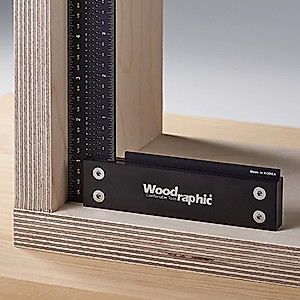 Woodraphic Precision Square 8-inch Guaranteed T Measurements Ruler for Measuring and Marking Woodworking Carpenters - Aluminum Steel Framing Professional Carpentry Use