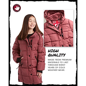 CANADA WEATHER GEAR Girls’ Winter Coat – Stadium Length Quilted Puffer Parka Jacket (4-16), Size 7-8, Wild Ginger