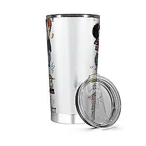 Stainless Steel Insulated Tumbler 20oz 30oz Mafalda Tea And Coffee Her Iced Characters Hot Wine Cold Funny Travel Cups Mugs For Men Women, White