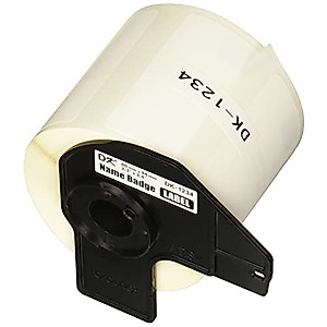 Brother Genuine DK-12343PK Die-Cut Name Badge Paper Labels, 2.3 in x 3.4 in (60 mm x 86 mm) Adhesive Name Badge White Paper Labels, 260 Labels per Roll, (3) Rolls per Box