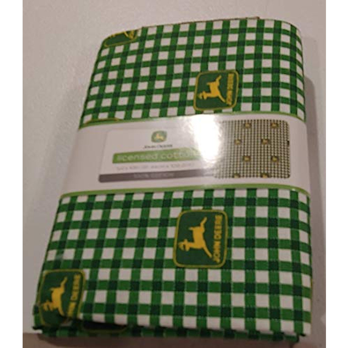 John Deere Green Gingham 1 Yard Cut Cotton