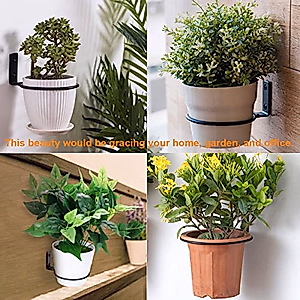 AYSUM 8 Inch Flower Pot Holder Ring 6 Pack Wall Mounted Plant Holder Ring Metal Black Hanging Basket Bracket for Home Garden Indoor Outdoor Plants Planters