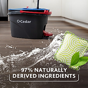 O-Cedar EasyWring RinseClean Microfiber Spin Mop & Bucket Floor Cleaning System with 1 Extra Refill with Citrus Pac (Variety Pack)