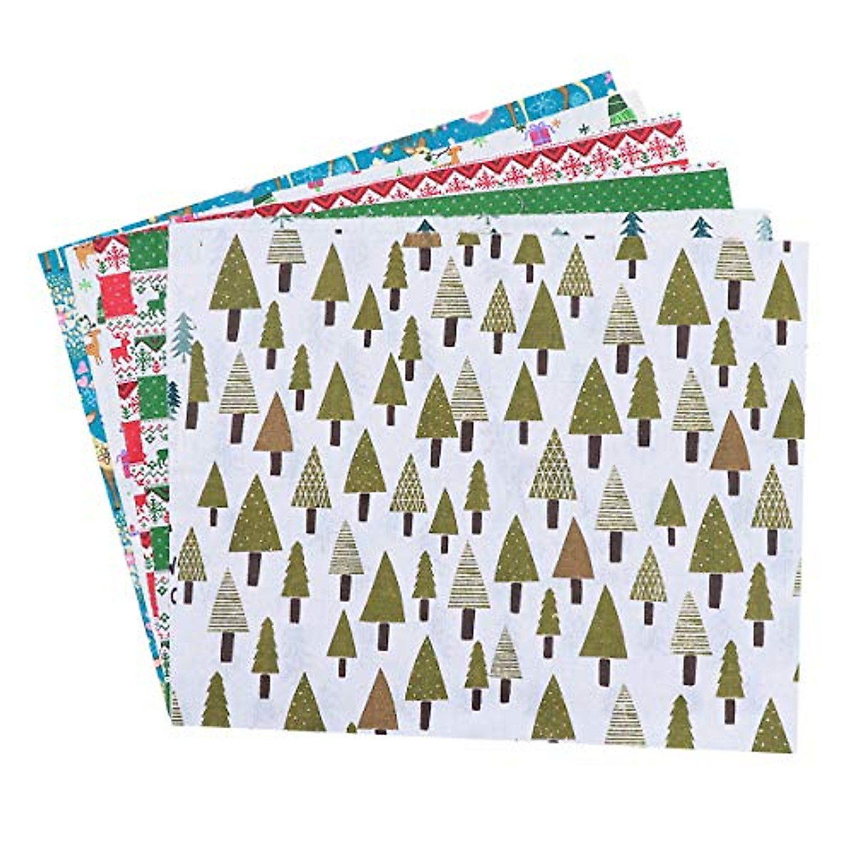 Healifty Fabric 6pcs Christmas Fabric Cotton Fabric Bundle Squares Patchwork Cloth Quilting Fabric Cloth for DIY Christmas Wreath Doll Dress Coaster Sewing Quilting 40x50cm Linen Fabrics