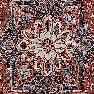 Momeni Afshar Polyester Area Rug, Red, 3' X 5' (AFS37)