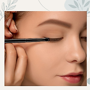 RMISODO 10 Pcs Angled Eyebrow Eyeliner Brush, Ultra Fine Eyeliner Brush, Slanted Eyebrow Brush, Precision Lash Liner Brush, Professional Eye Makeup Applicator for Blending Eyeshadow Eyebrow Eyeliner