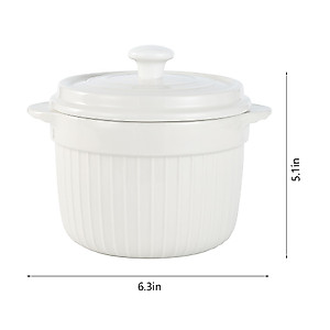 MaoYaMao Ceramic Bacon Grease Container with Strainer,Grease Container for Kitchen 17oz,White