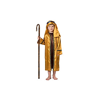 Dress Up America Saint Costume for Kids - Boys Shepherd Costume - Brown and Gold Biblical Costume for Kids