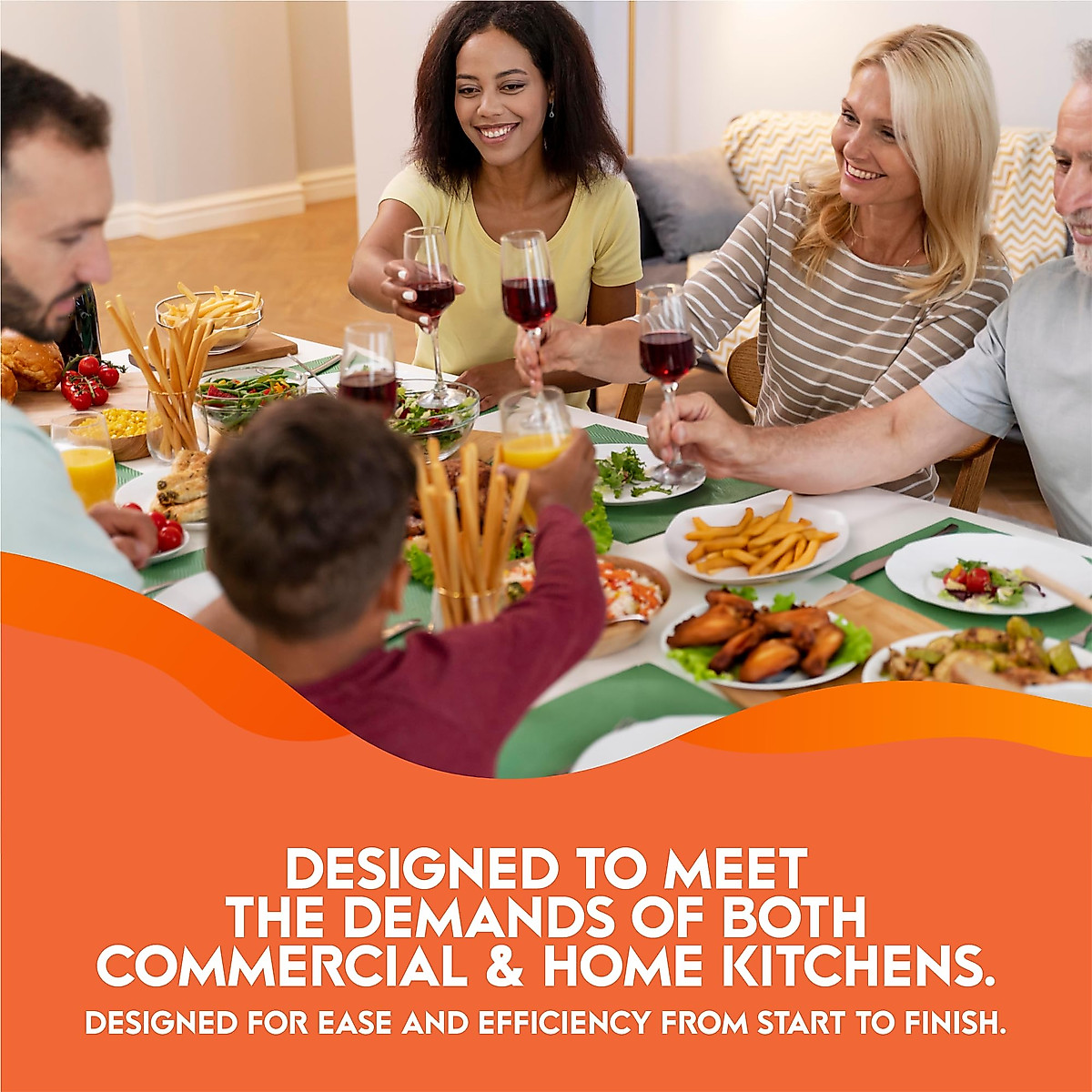 Cuisine Ready Deep Fryer Basket | 2 Pack | Stainless Steel | Commercial Fry Basket with Handle | 13.25" x 6.5" x 5.9" | Heavy Duty Restaurant Quality