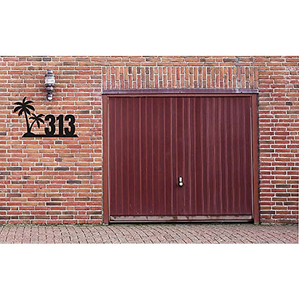 Palm Tree Beach Themed Personalized Steel House Number Address Plaque Personalized Metal Wall Sign Wall Art Customized