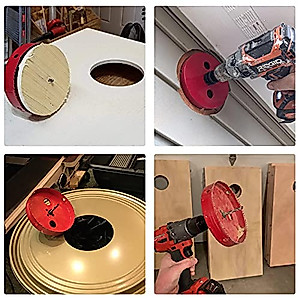 6-1/8 Inch Hole Saw for Recessed Lights, 155mm HSS Hole Cutter, Bi-Metal Hole Drill Bit with Hex Shank for Cutting Soft Metal, Iron, Aluminium, Wood, Drywall, Pipe, Plastic, Fibreboard(Red, 6.1 Inch)