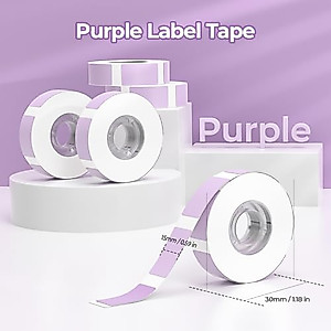 MUNBYN Thermal Label Tape for Penguin Bluetooth Label Maker Machine, 15 x 30mm 210 Labels/Roll, Self-Adhesive Label for Home, Office, School (Purple)