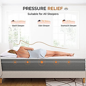 Sweetnight Hybrid Mattress, 10 Inch Full-Size Mattress In a Box - Sleep Cooler with Euro Pillow Top Gel Memory Foam, Individually Wrapped Pocket Springs Hybrid Mattresses for Motion Isolation