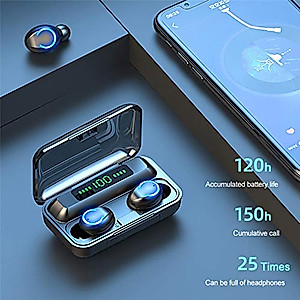 [2022] New Wireless Earbuds Bluetooth 5.0 Headsets, IPX7 Waterproof 100H Playtime with Charging Case LED Battery Display, auriculares,3D Stereo Audio Full Touch Control Headset w/Mic