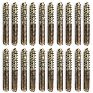 MroMax 20Pack M4 x 30mm Hanger Bolts, Length 1.18"(30mm) Double Headed Bolts，4mm (0.16") Wood Dowel Screw Self-Tapping Screw Hanger Bolts for Wood Joint Furniture Legs