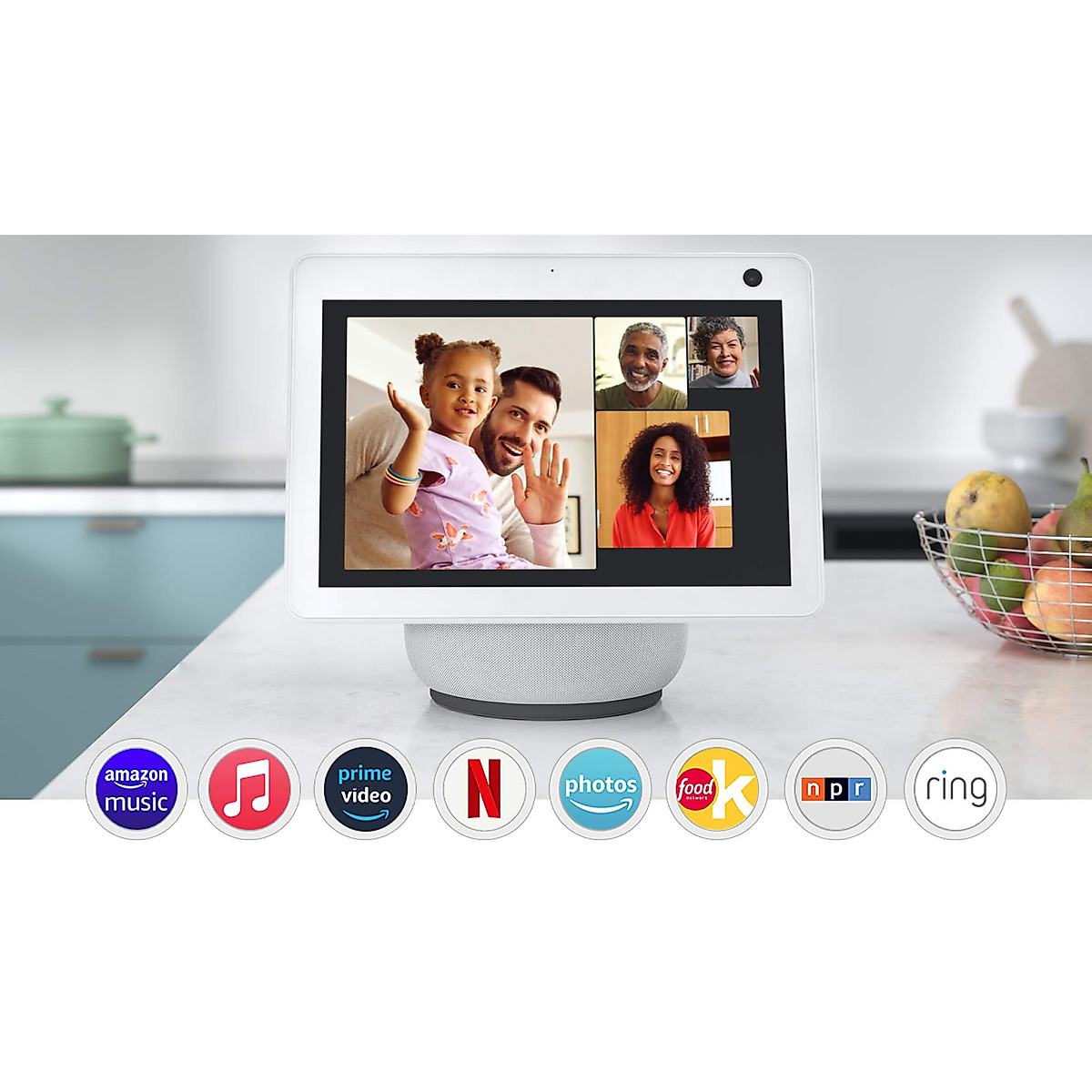 Ring Outdoor Smart Plug with All-new Echo Show 10 (3rd Gen) - Glacier White