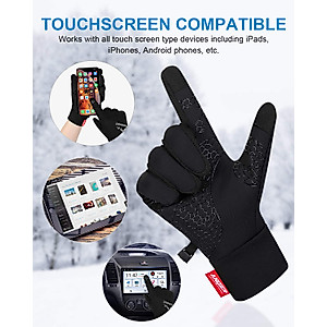 anqier Winter Gloves, Windproof Warm Touchscreen Gloves Men Women for Cycling Running Outdoor Activities