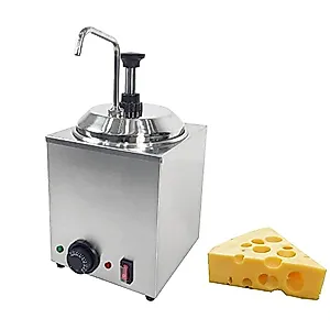 650W Electric Hot Fudge Warmer,Cheese Dispenser with Pump,2.3L Cheese Sauce Warmer Pump Dispenser,Stainless Steel Cheese Pump Dispenser for Fudge Cheese Caramel,30-110℃ (B)