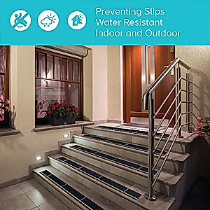 LifeGrip Anti Slip Traction Tape with Reflective Stripe, 4 Inch x 30 Foot, Best Grip Tape Grit Non Slip, Outdoor Non Skid Treads, High Traction Friction Abrasive Adhesive for Stairs Step, Black