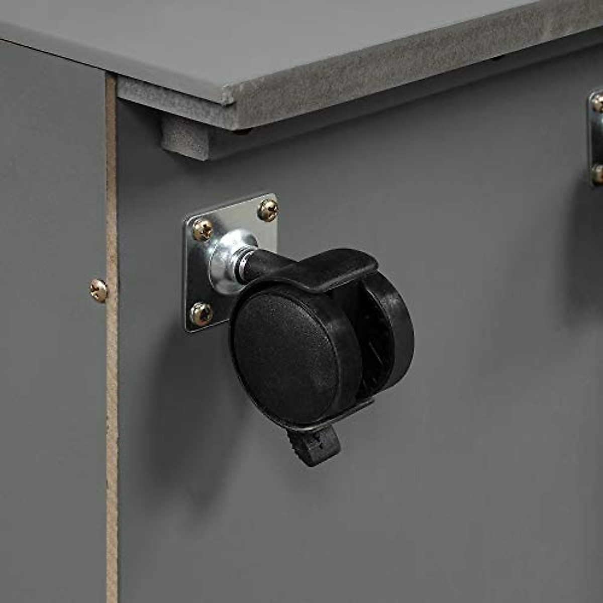 GLORHOME Twin Over Full Loft Bunk Bed Frame for Kids & Adults with Storage Cabinet and Ladder, Functional Solid Pine Wood Bedframe, No Spring Box Needed