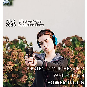 PROHEAR 016 Ear Protection Safety Earmuffs for Shooting with NRR 26dB 2Pack (Blue and Pink)