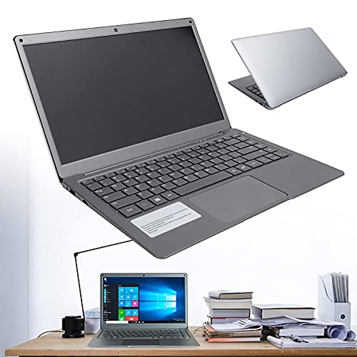 Dpofirs EZbook X3 Jumper Tech Notebook Computer Laptop, 4GB DDR3+ 64GB eMMC, for Dual‑core Processor, 13.3in 1080P IPS Screen 178° Wide Angle(110-240V)