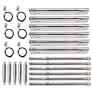 Criditpid Grill Replacement Parts for Charbroil 6 Burner 463276517, 463244819, Charbroil 463347518, 463347519, 463347017, 463342119. Grill Heat Plates, Burners, Crossover Tubes and Igniters.