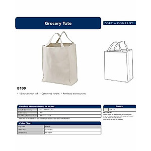 Port & Company - Reusable Grocery Tote Bag,One Size,Natural