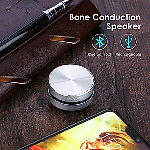 Bone Conduction Speaker, True Wireless Speakers Mini Portable Stereo Sound Creative Portable Speaker Compatible with iPhone, iPad, Samsung, Tablets and More Bone Conduction Sound Box, Bigvapor