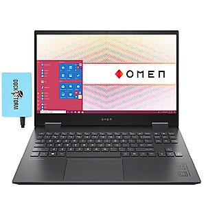 HP OMEN 15z-en100 Gaming & Entertainment 144Hz FHD Laptop (AMD Ryzen 9 5900HX 8-Core, 32GB RAM, 1TB PCIe SSD, RTX 3070, 15.6" (1920x1080), WiFi, Bluetooth, Win 11 Pro) with Hub