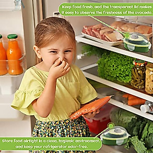 Avocado Keeper 3 Pieces Reusable Avocado Storage Container Individual Avocado Saver Avocado Pod Avocado Cover Avocado Holder Organizer for Refrigerator Fridge to Keep Avocado Fresh (Clear, Green)