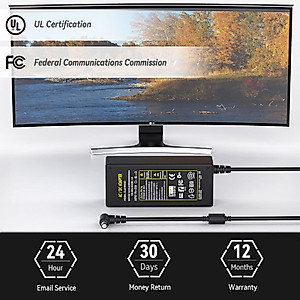 19V AC Adapter Charger for LG Electronics 19" 20" 22" 23" 24" 27" 32" LED LCD Monitor Widescreen HDTV 24M47H-P 24MP55HQ Samsung 32" A4819-FDY UN32J400 UN32J4000AF Power Supply Cord