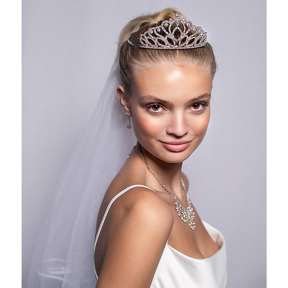 Taylor Molded Tiara, 2.5 Inches, Woman's Crown, Prom Tiara, Homecoming, Silver Wedding Tiaras and Crowns for Women, Bride Royal Queen Headband, Princess, Quinceanera, Headpieces for Birthday