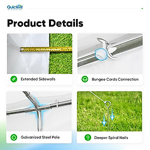 Quictent Premium 13x26 Party Tent Heavy Duty Outdoor Gazebo White Event Shelter Wedding Canopy Tent for Parties Carport BBQ with Removable Sidewall Windows & Storage Bags