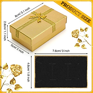 Kenning 36 Pcs Jewelry Gift Boxes Set Small Cardboard Paper Jewelry Boxes Packaging Empty Gift Boxes with Ribbon for Rings (Gold)
