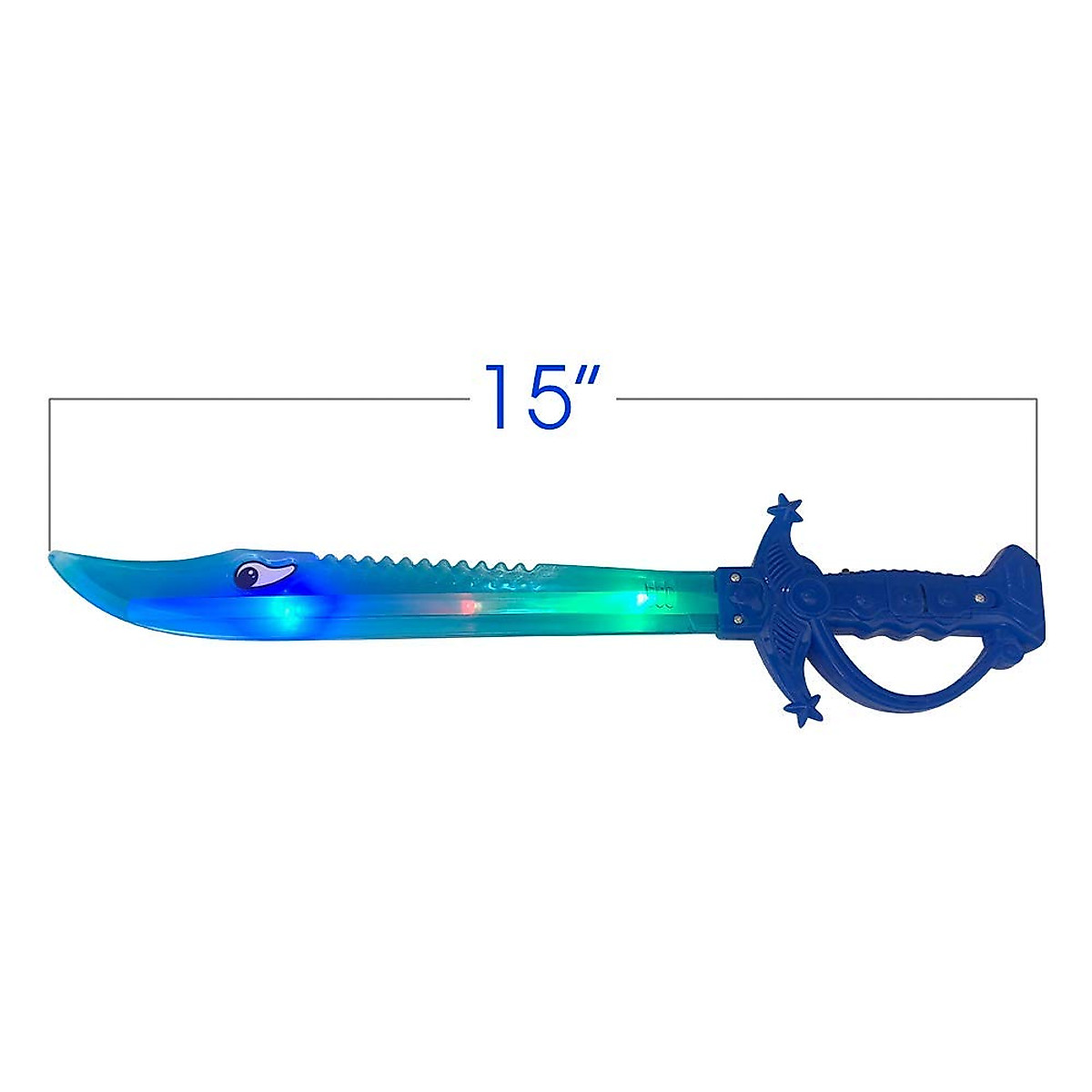 ArtCreativity Light Up Shark Sword for Kids (Set of 2) - 15 Inch Light Up Boy Toys with Flashing LED Lights, Toys for Boys 4-6 - Fun Play Swords Gifts for Kids - Elevate Your Kids Halloween Costume