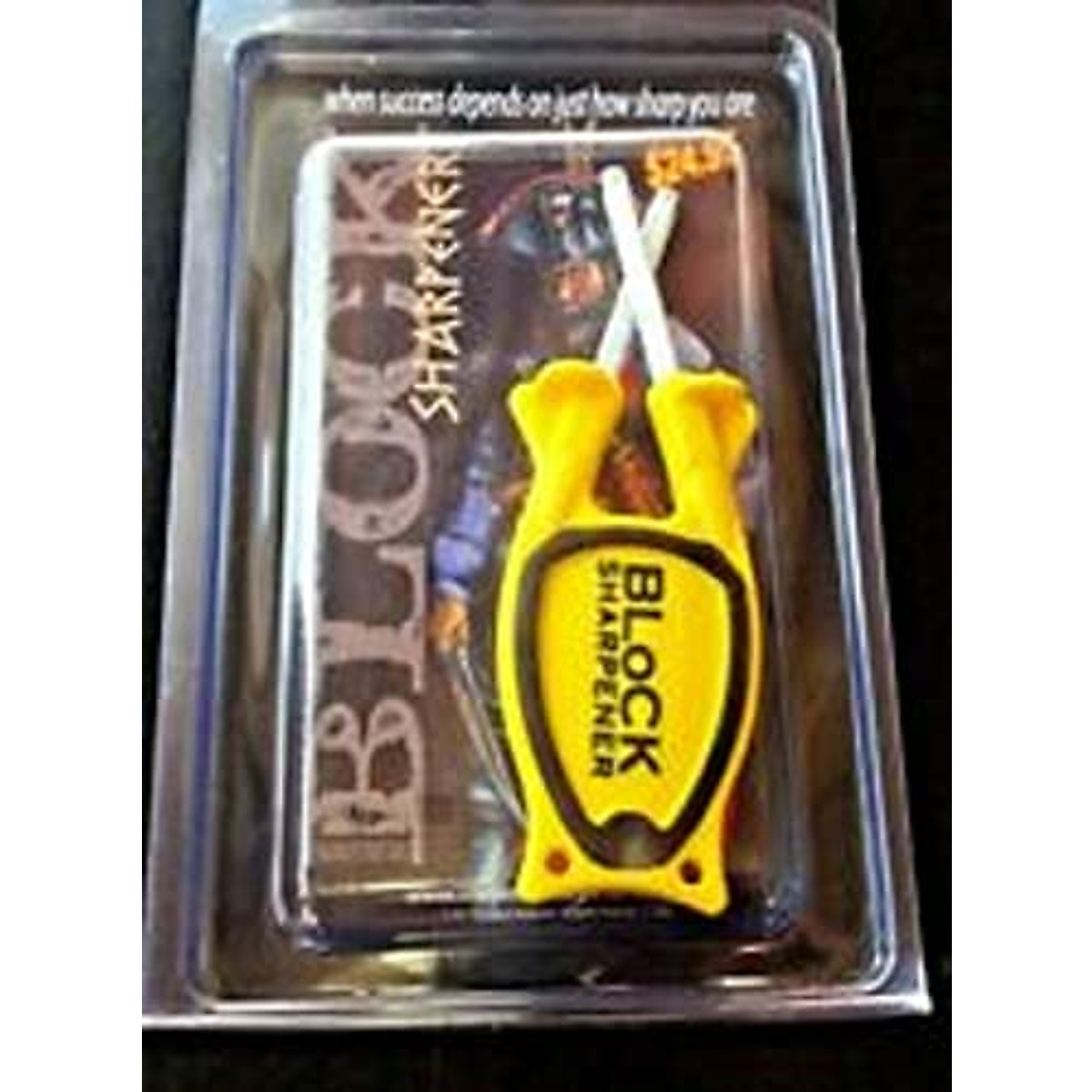 Black with Yellow grip Block knife sharpener