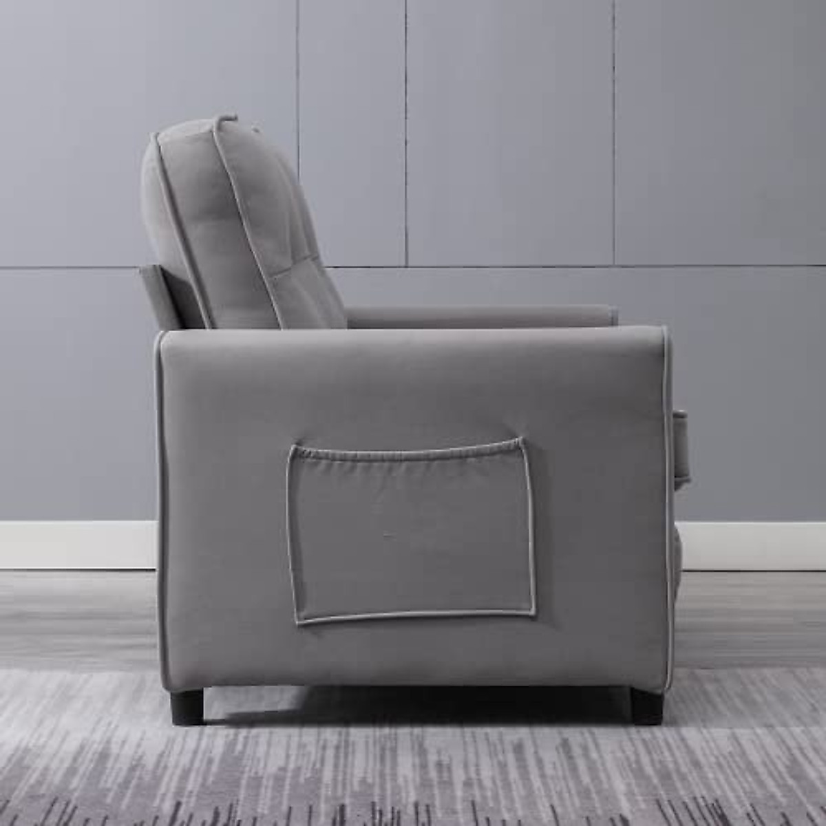 BALUS Convertible 3-in-1 Folding Sofa Bed, Loveseat Sleeper Cot, 84" Tri-Fold Multi-Function Modern Breathable Couch, Folding Mattress for Guests, Futon for Living Room, Floor Sofa Bed(Light Grey)