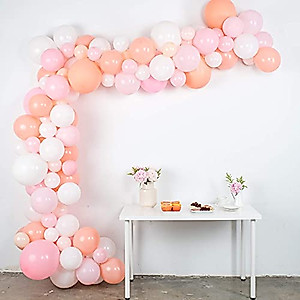 Balloon Garland Kit - Pink, White, Blush Balloons for Parties - Valentine's Day / Galentine's Party - Large, Small Baby Pastel Matte Balloons - Balloon Garland Strip - Light Pink Balloon Arch Kit 16'