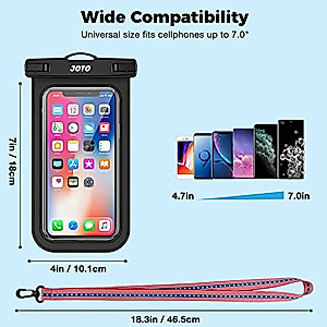 JOTO Universal Waterproof Phone Pouch Bundle with Universal Waterproof Cell Phone Dry Bag