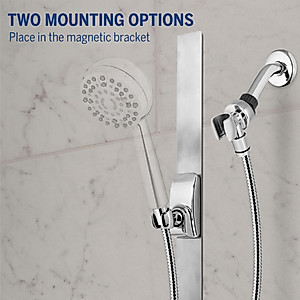 Waterpik Magnetic Slide Strip Accessory Kit, Chrome - For Handheld Shower Heads (not included) - Height Adjustable