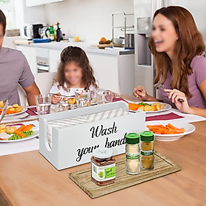 PICKKROSS Solid Wood Paper Towel Dispenser Wall Mount, Commercial Paper Towel Holder with Lid Countertop, C-Fold, Z-Fold, Trifold Paper Towel Dispenser Hand Towel Holder for Bathroom and Kitchen