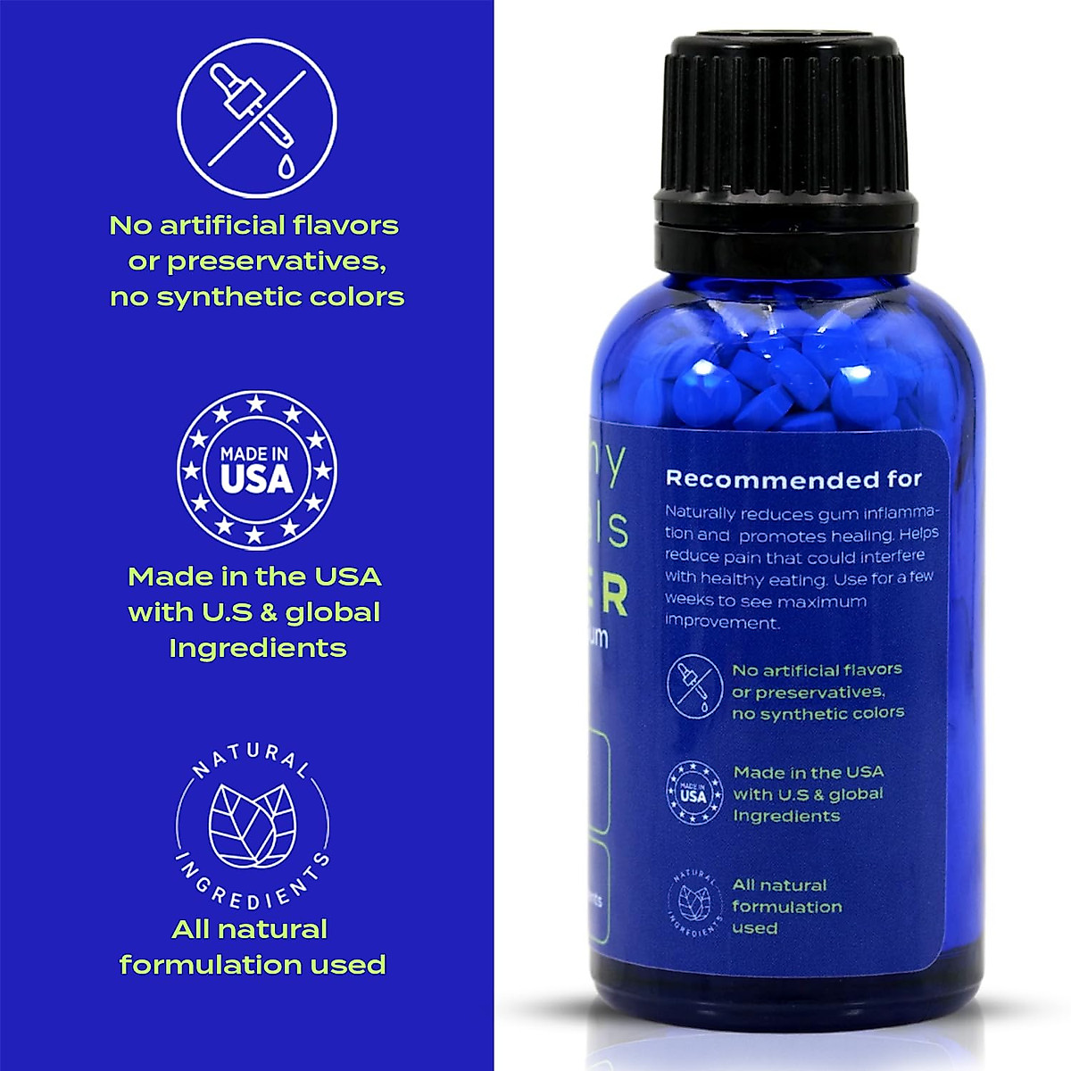 Healthy Animals 4 Ever Oral Health Gum Healing for Cats - Relieves Inflammation, Soothes Pain, Fights Gum Disease - Natural, Non-GMO, Organic - Gluten, Preservative & Chemical Free Supplement - 300 ct