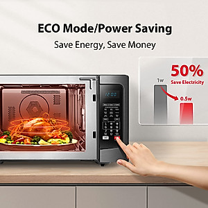 Toshiba EC042A5C-BS Microwave Oven with Convection Function, Smart Sensor, Easy-to-clean Stainless Steel Interior and ECO Mode, 1.5 cu. ft. , 1000W, Black Stainless Steel