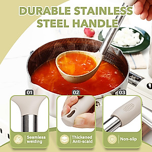 Fyvva Large Cooking Utensils Set, 35 Pcs Spatula Set with Holder, Silicone Kitchen Utensils Set with Stainless Steel Handle, Cheese Grater, Ice Cream Scoop, Pizza Cutter Kitchen Gadgets (Khaki)