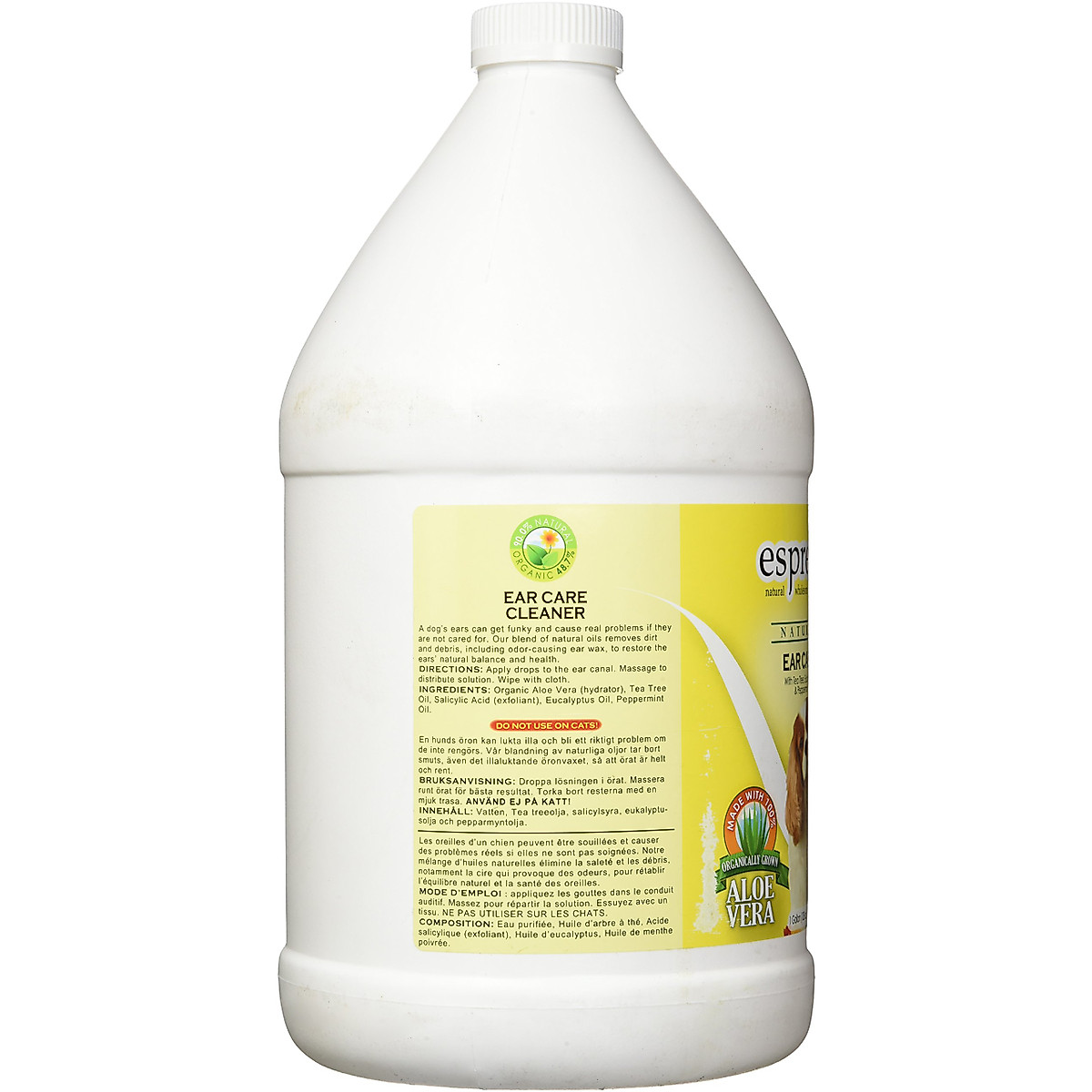 Espree Ear Care Cleaner for Dogs - Removes Dirt & Debris - Restores Ear Natural Balance and Health - Fresh Peppermint Fragrance - 1 Gallon