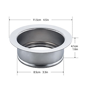 Garbage Disposal Flange Stopper/Food Scrapper Collar Sink Baffle Kit Universal Fit for Standard 3-1/2 Inch Sink Drain Hole,Kitchen Sink Flange Stopper Replacement Accessories,Chrome Finish